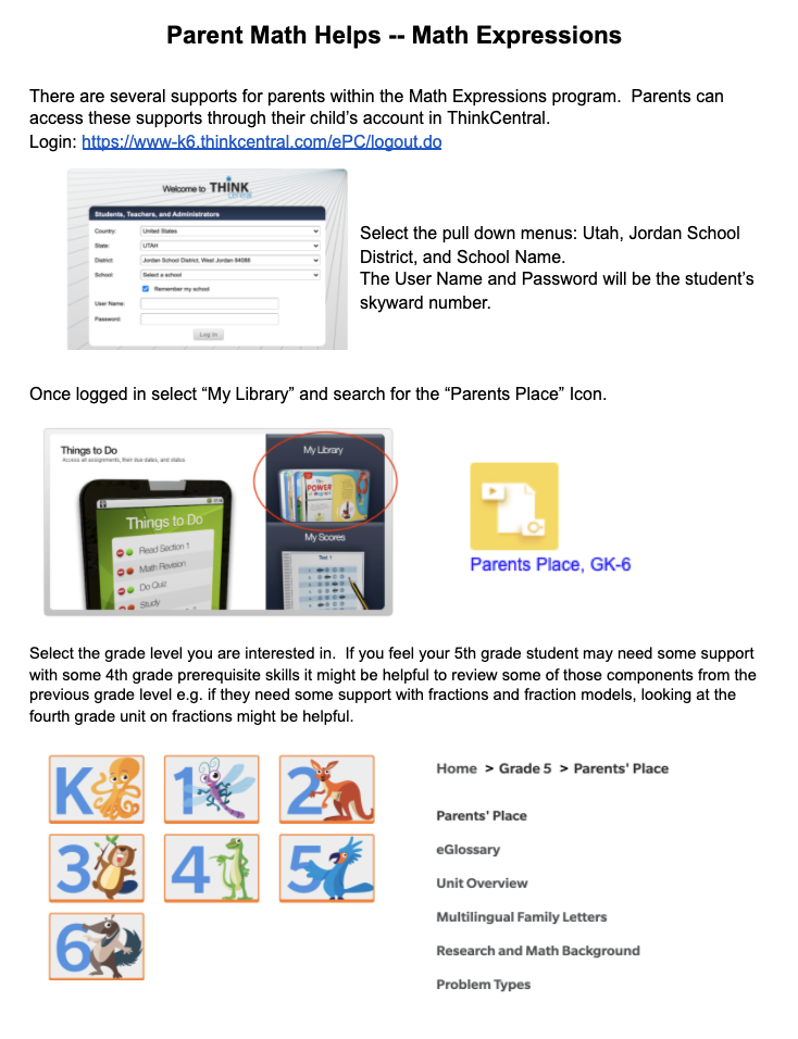 Math Expressions Parent and Student Curriculum Support – Elementary ...